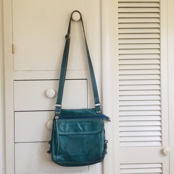Fossil | Bags | Fossil Teal Blue Leather Bag | Poshmark